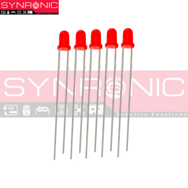 Led 5mm Red Diffused (Pack of 5 pcs) – Synronic
