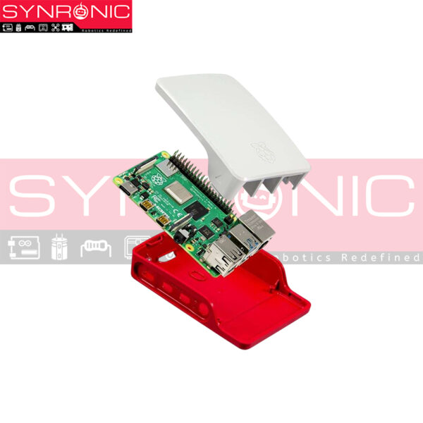 Raspberry Pi 4 Case Red & White – Synronic